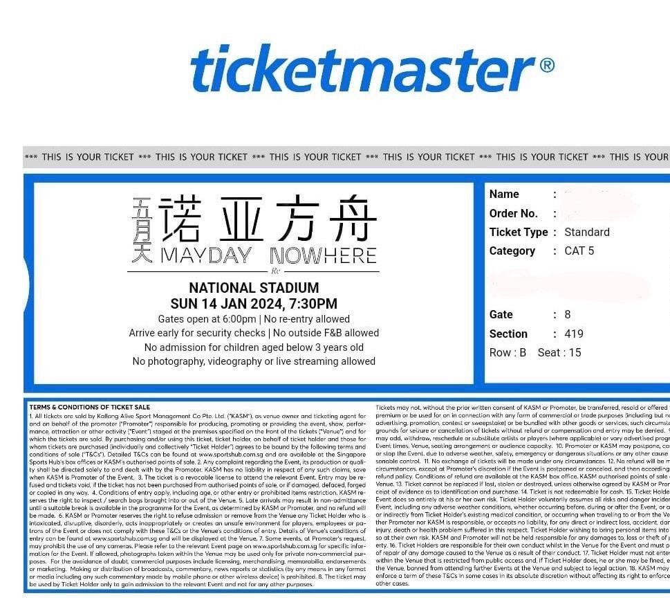 Mayday Concert 14 Jan, Tickets & Vouchers, Event Tickets on Carousell