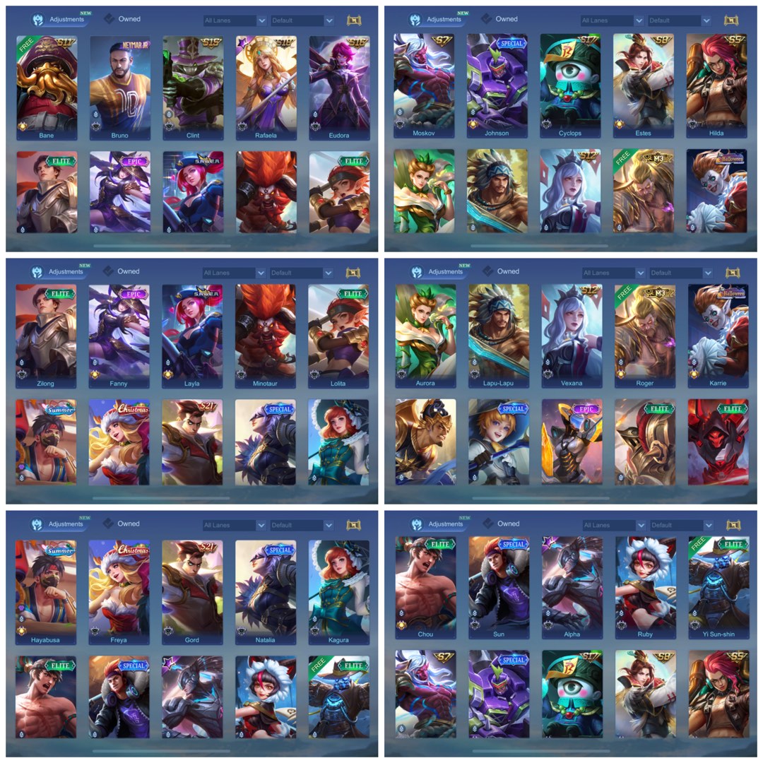 MLBB STACKED SKIN ACCOUNT FOR SALE || ALL HEROES UNLOCKED || BEST FOR ...