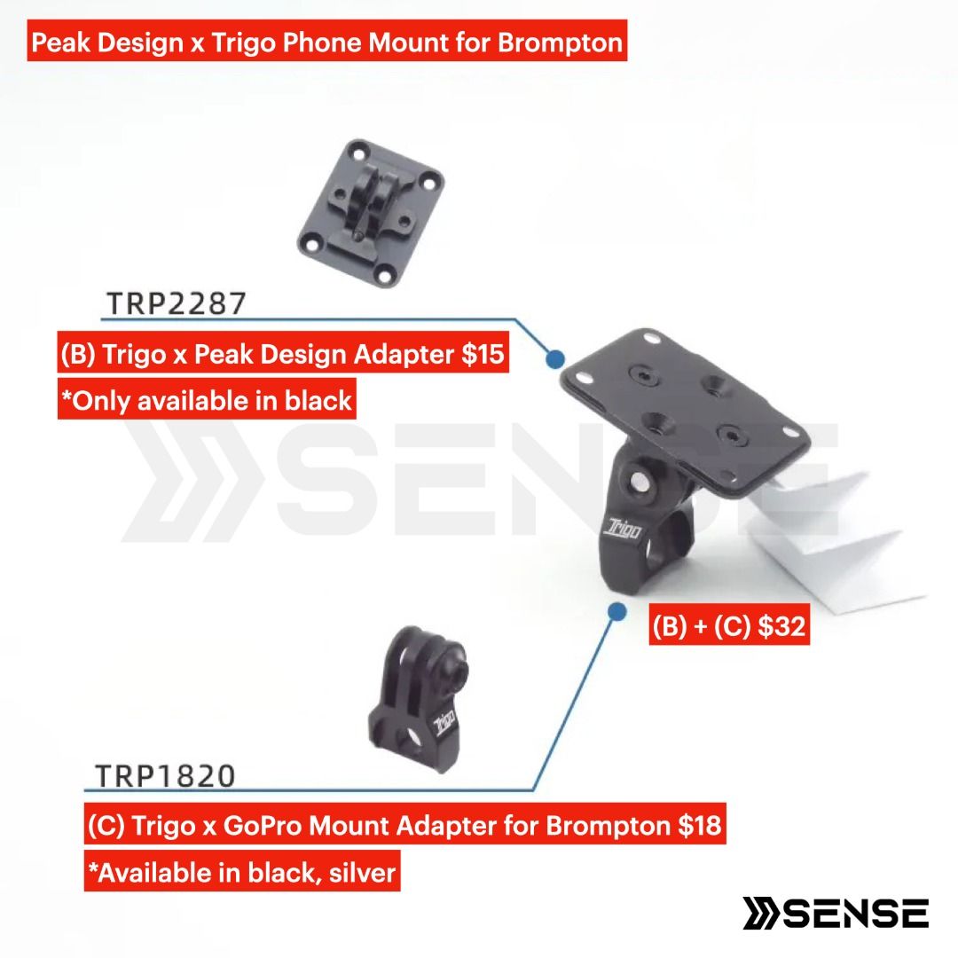 Peak Design x Trigo Phone Mount for Brompton, Sports Equipment ...