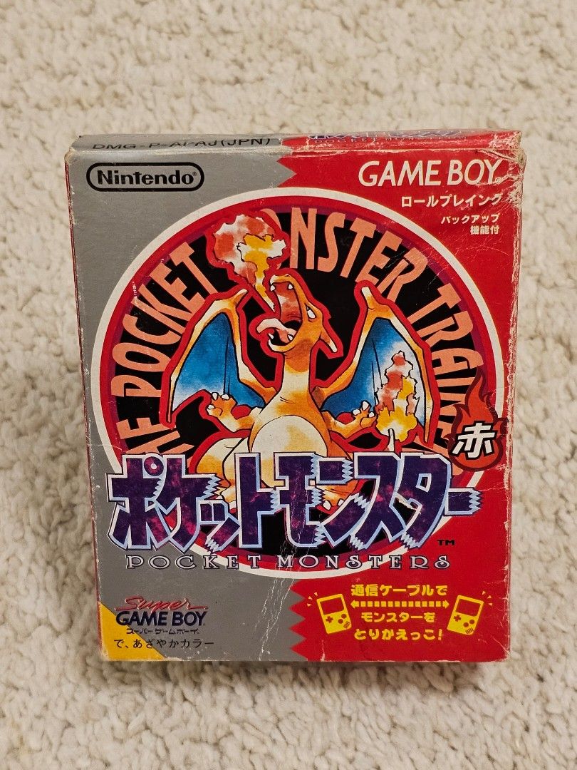 Pokemon Red Japanese 1995 Game Boy Game, 電子遊戲, 電子遊戲, Nintendo 任天堂 ...