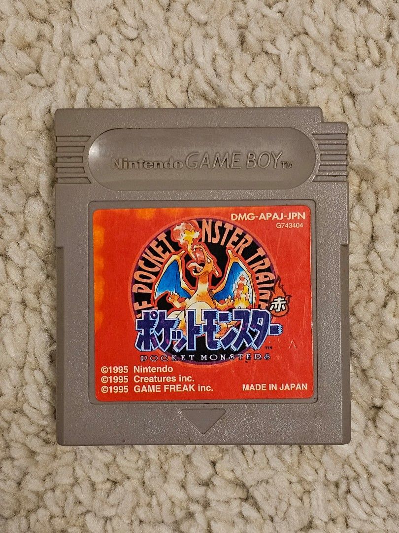 Pokemon Red Japanese 1995 Game Boy Game, 電子遊戲, 電子遊戲, Nintendo 任天堂 ...