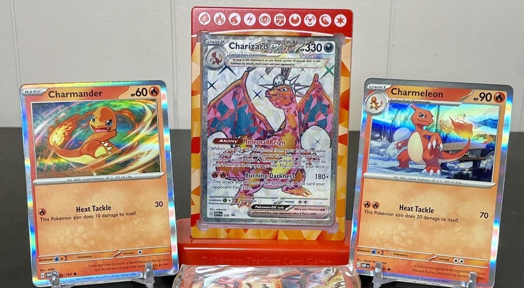 Pokemon TCG Charizard ex SVP056 promo card, Charmander, Charmeleon and ...