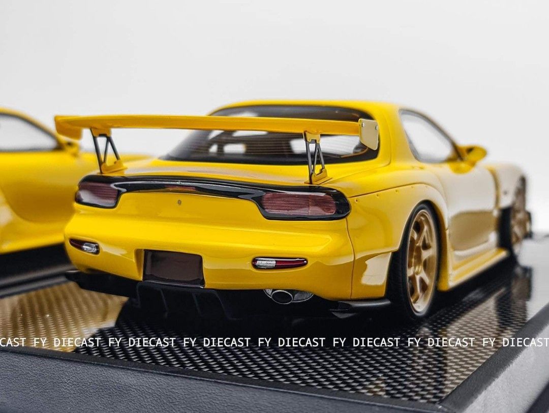Polar master 1/18 Mazda RX7 yellow ( not AutoArt, Ignition Model ...