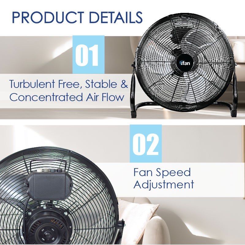 PowerPac iFan Air Circulator Fan 12" "Power Fan" & High Velocity Fan ...