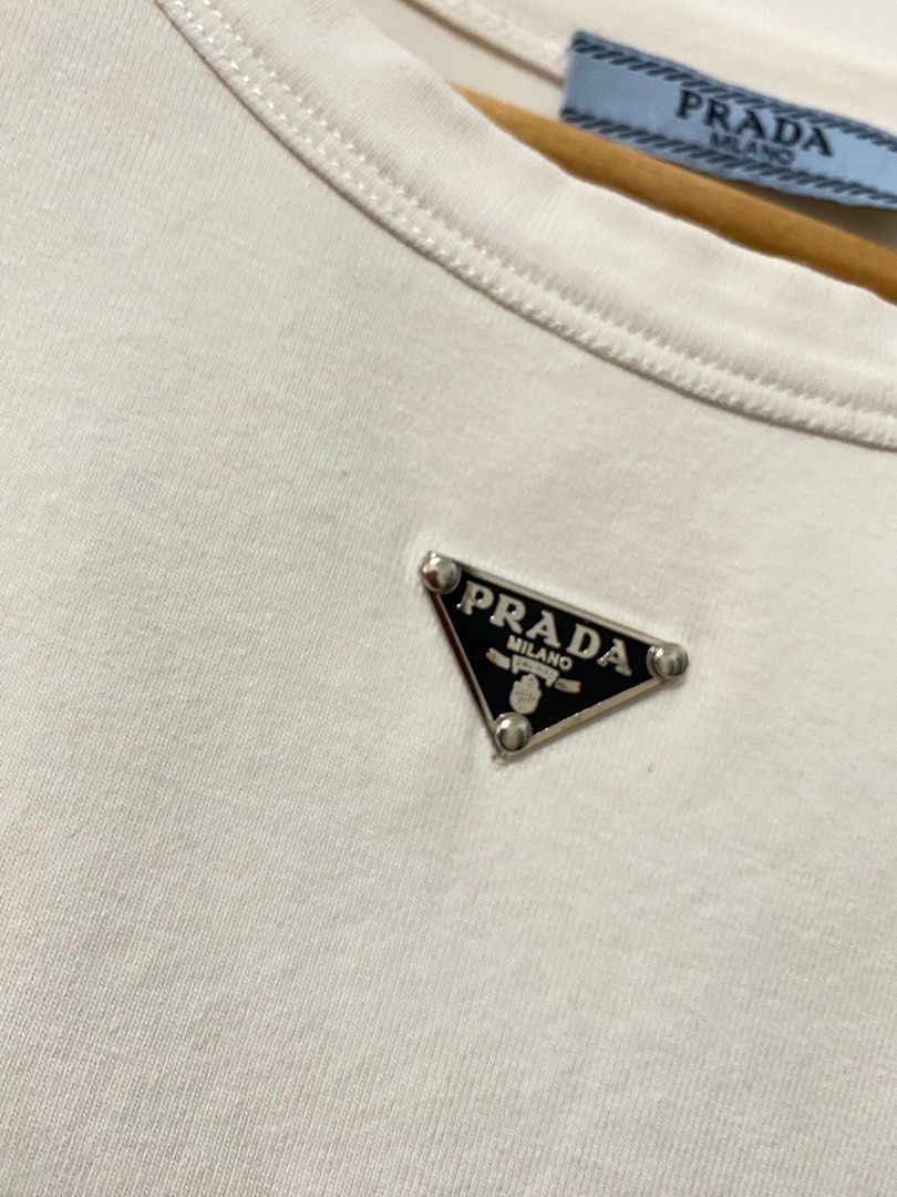 PRADA MID LOGO TOP, Luxury, Apparel on Carousell