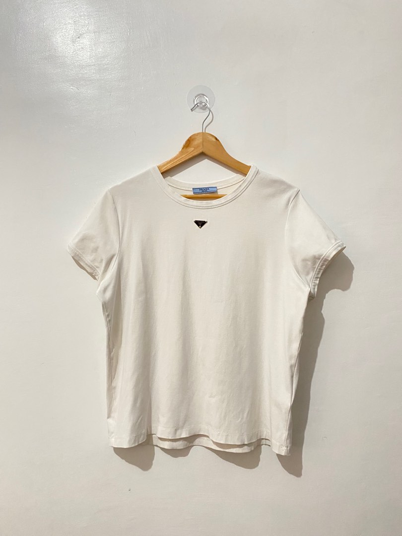 PRADA MID LOGO TOP, Luxury, Apparel on Carousell