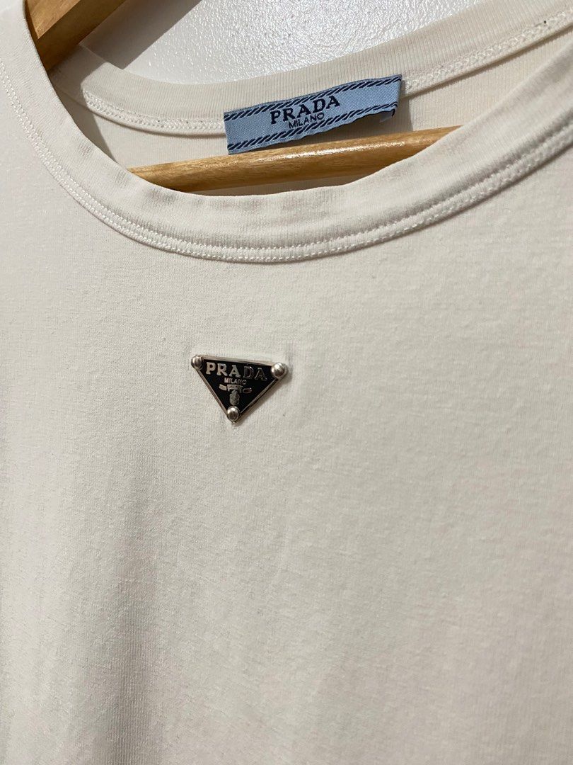 PRADA MID LOGO TOP, Luxury, Apparel on Carousell