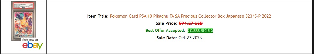 PSA 10 Pikachu 323 Precious Collection Box Sworld & Shield Full Art ...