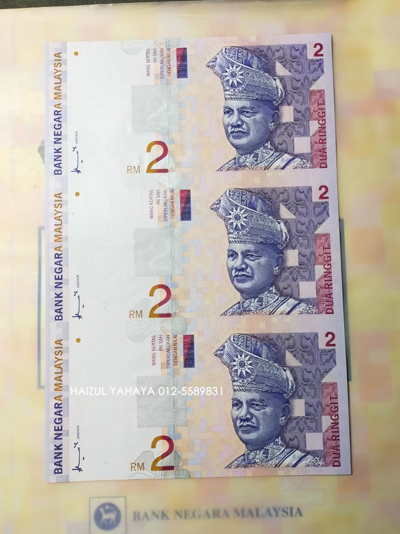 RM2 3PCS UNCUT BANKNOTE, Hobbies & Toys, Collectibles & Memorabilia ...