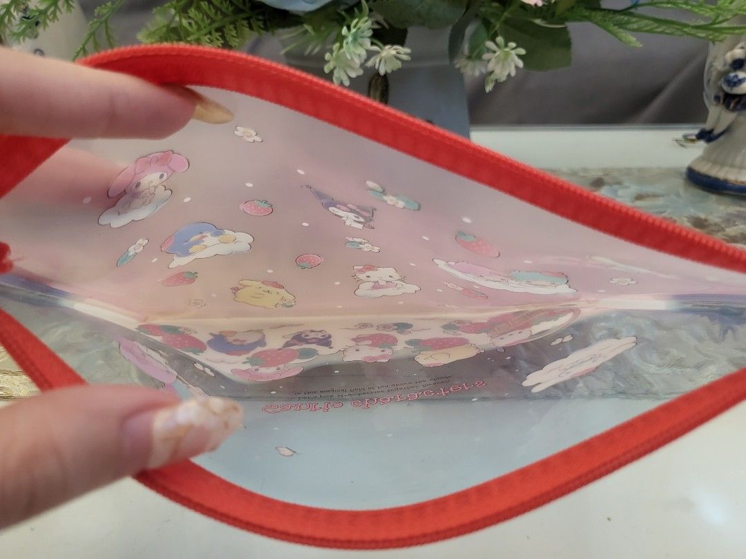 Sanrio Characters Red Transparent Pouch, Women's Fashion, Bags ...