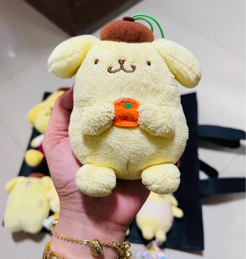 Sanrio Pompompurin charm plush, Hobbies & Toys, Toys & Games on Carousell
