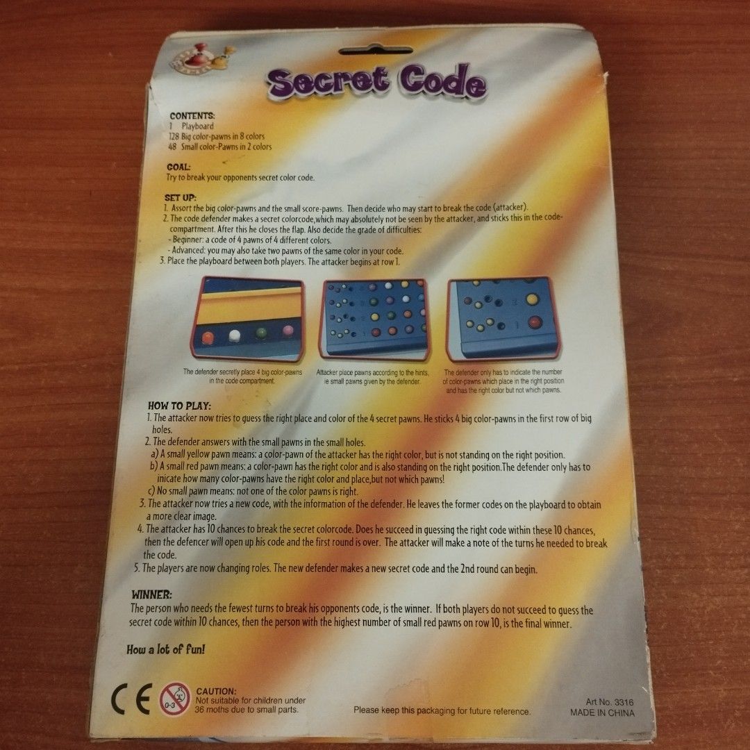 Secret Code boardgame, Hobbies & Toys, Toys & Games on Carousell