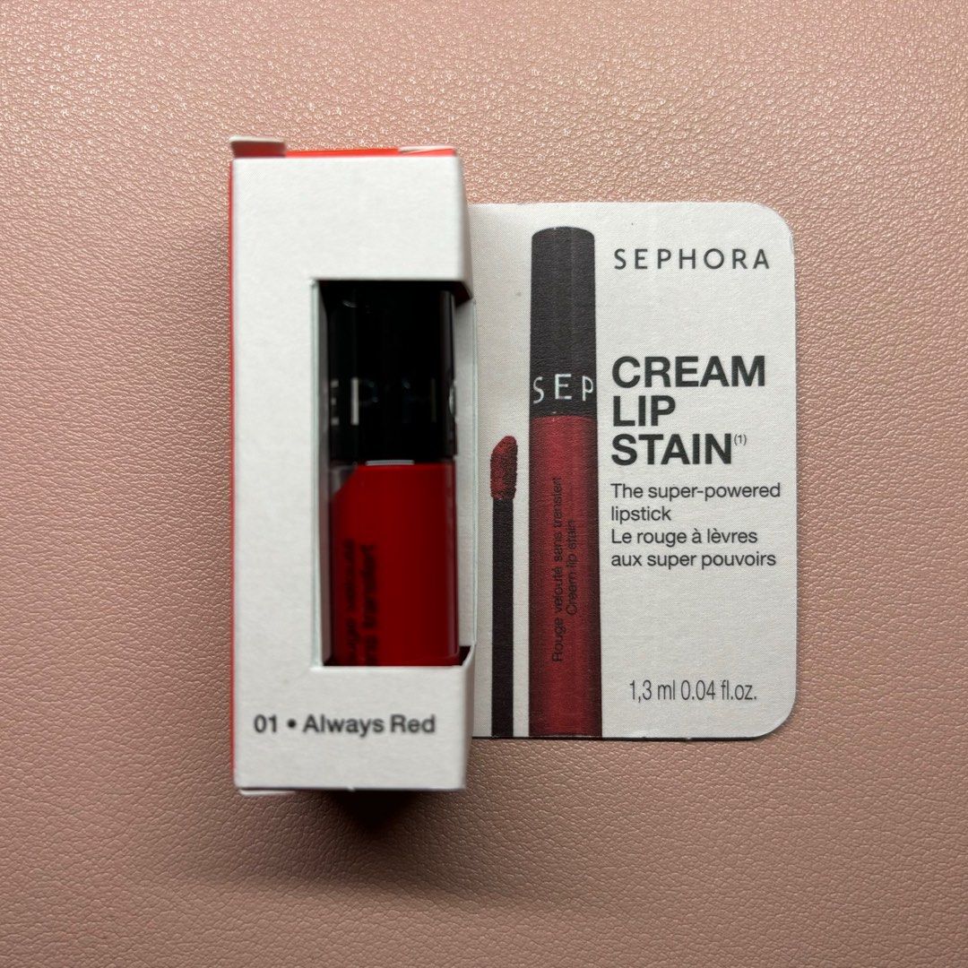 Sephora Cream Lip Stain [01 Always Red], Beauty & Personal Care, Face ...