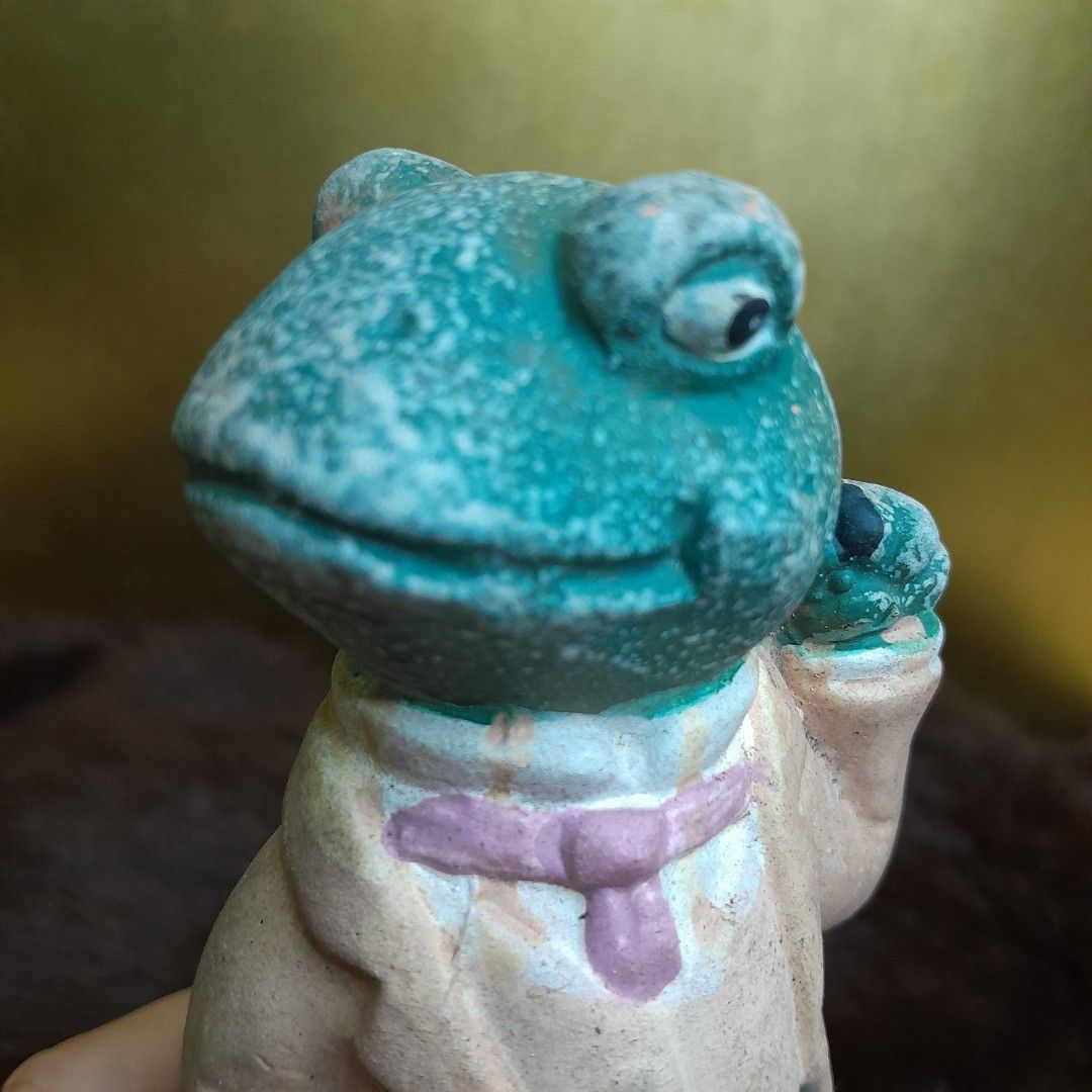 SET OF 2 VINTAGE TOAD FROG FIGURINE CERAMIC DISPLAY AND TOAD GARDEN ...