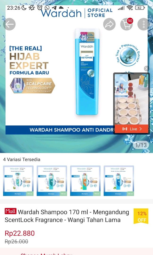 Shampoo Wardah, Kesehatan & Kecantikan, Perawatan Rambut di Carousell