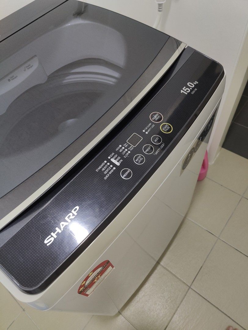 Sharp Washing Machine 15kg used 2 years, TV & Home Appliances, Washing ...