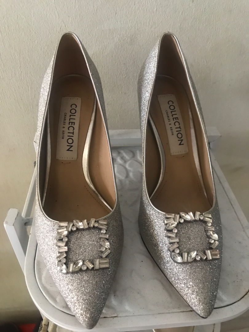 Silver Heels, Women's Fashion, Footwear, Heels on Carousell