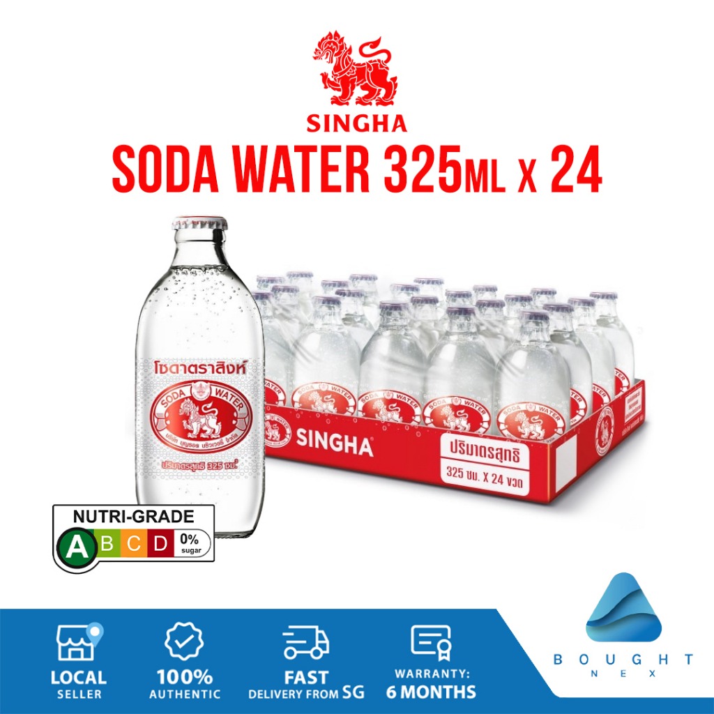 Singha Sparkling Soda Water 325ml x 24 Bottles Great for Mixing ...