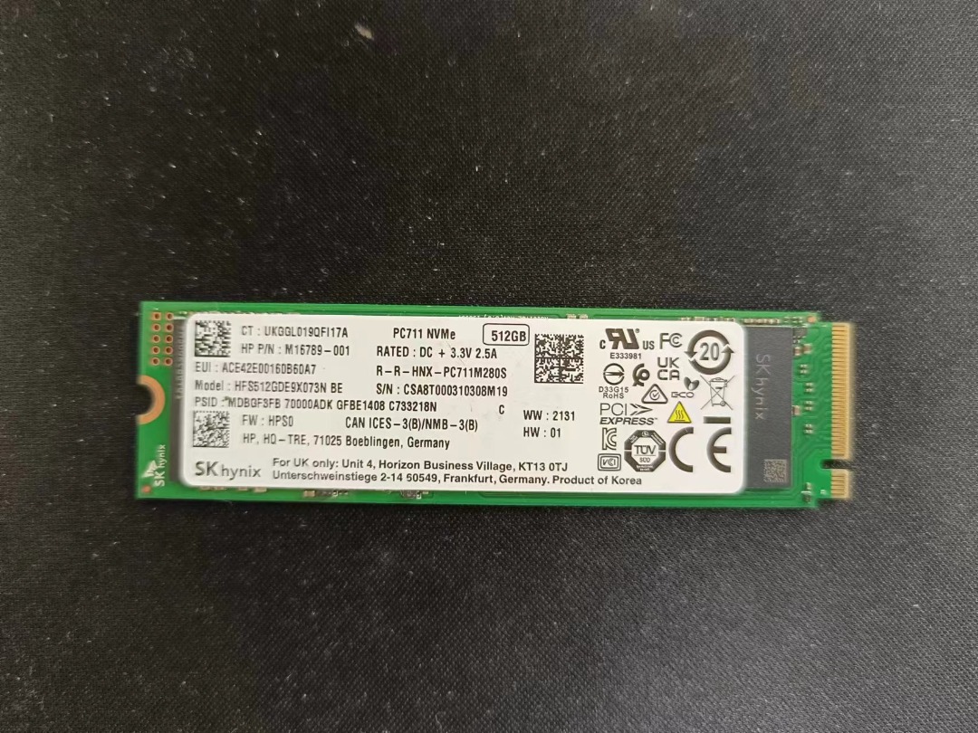 【SK hynix】SSD PC711 512GB(拆機良品), 電腦及科技產品, 電腦周邊產品, 硬碟及儲存裝置在旋轉拍賣