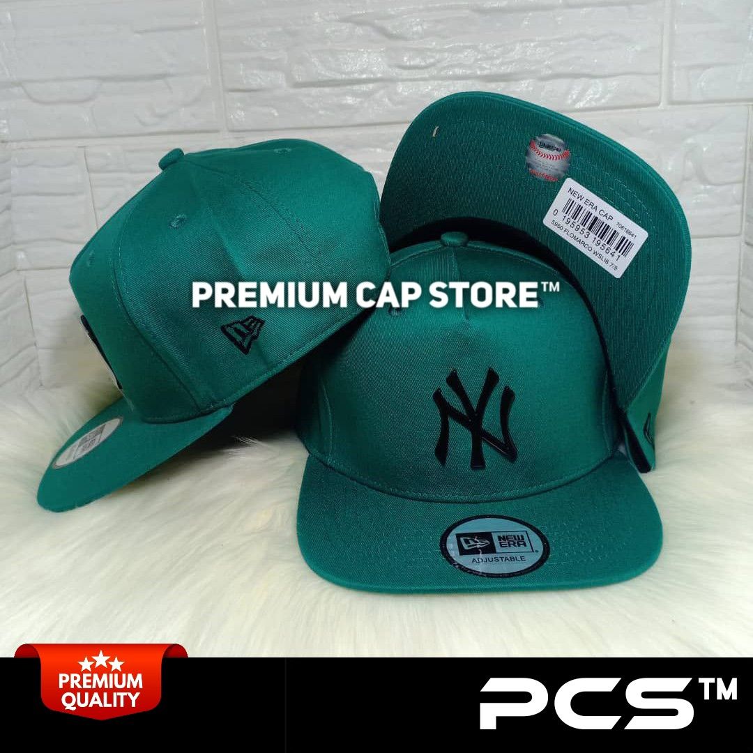 SNAPBACK CAP A-FRAME NY NEW YORK YANKEES NEW ERA METAL BADGE GREEN, Men ...