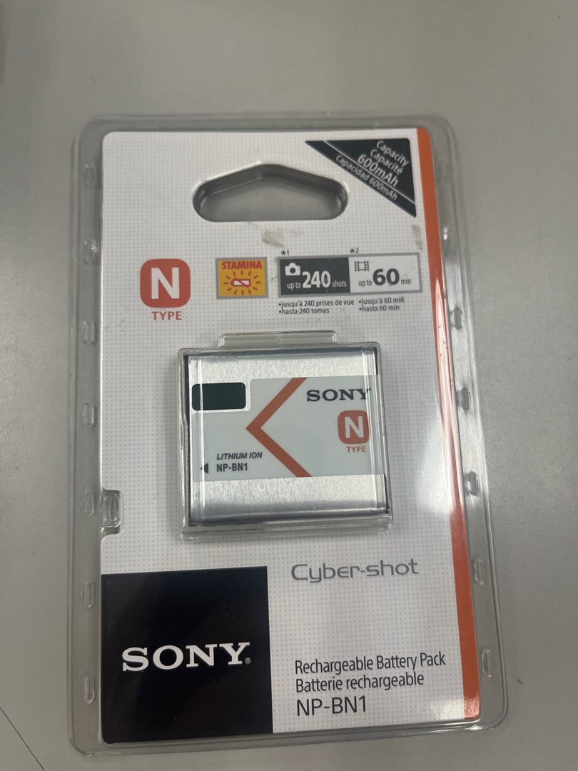 Sony rechargeable battery pack NP-BN1, Photography, Photography Accessories, Batteries ...