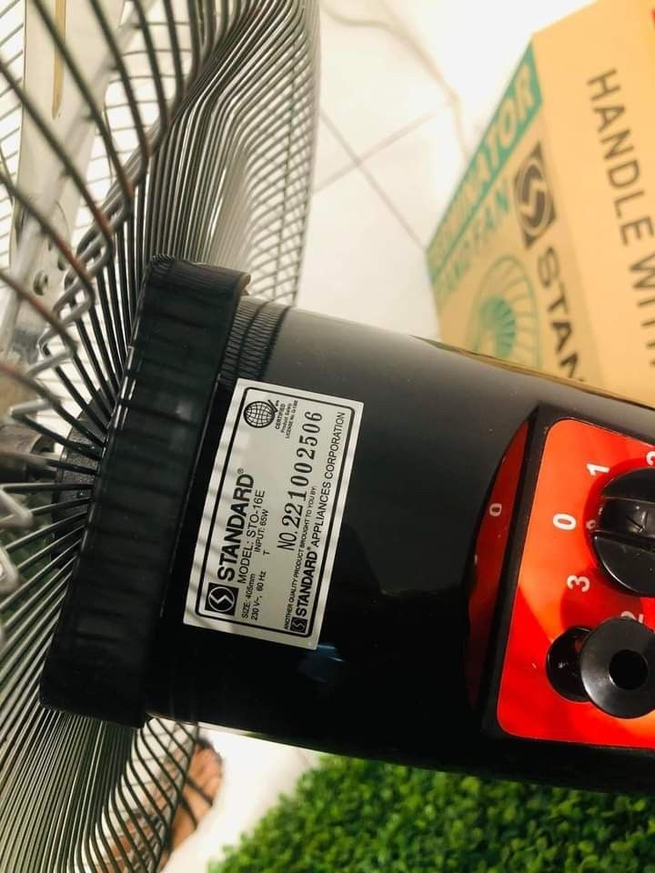Standard 16 Electric Stand Fan Metal Blade STO-16E, Furniture & Home ...