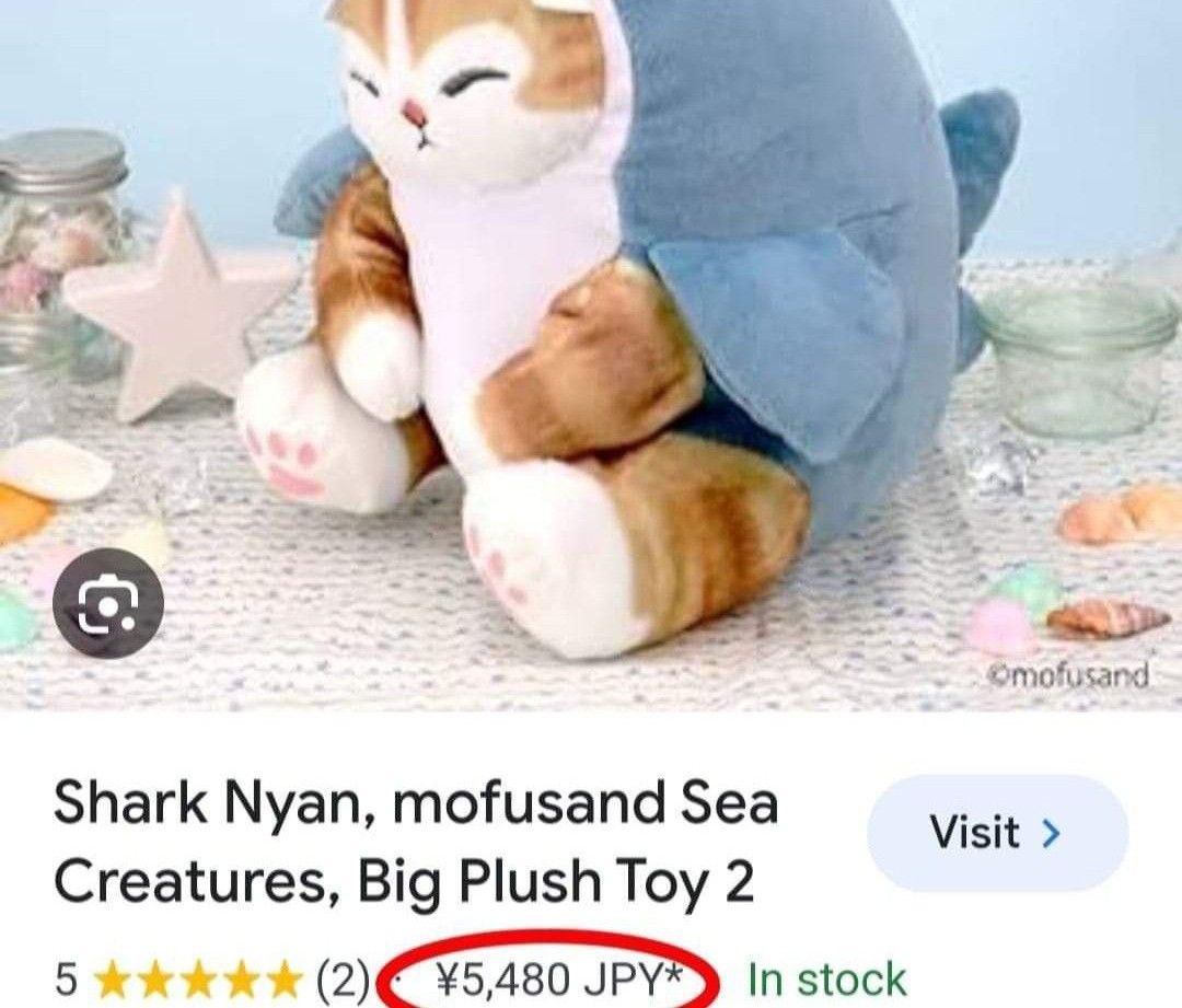 TAKE ALL CATS MOFUSANDS BRAND NEW JUMBO SHARK CAT PLUSH ACRYLIC ...