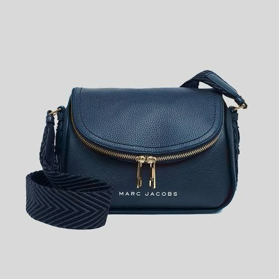 Tas Marc Jacobs Groove Mini Messenger Leather Blue Sea Navy Webbing ...