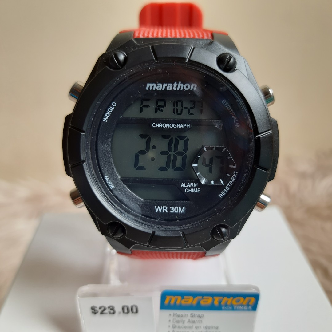 Timex Marathon Red Resin Digital Watch, Men's Fashion, Watches ...