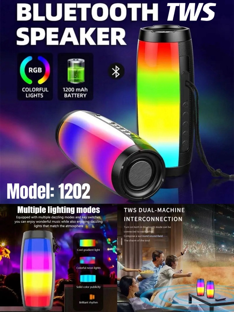 TWS 1202 RGB Bluetooth Speaker, Audio, Soundbars, Speakers & Amplifiers on Carousell
