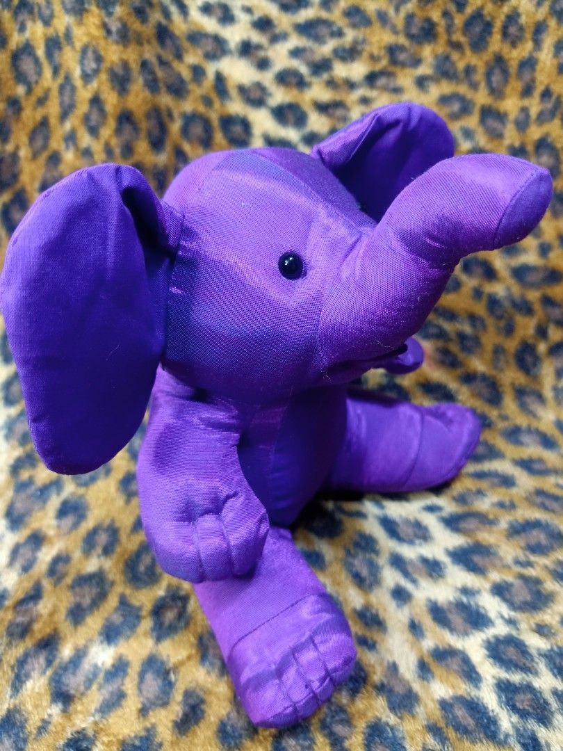 VERY CUTE SILKY SMOOTH PURPLE ELEPHANT PLUSH TOY, Hobbies & Toys, Toys ...
