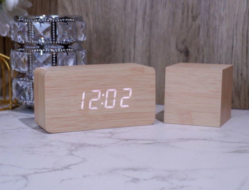 Wooden Digital Clock, Furniture & Home Living, Home Decor, Clocks on ...