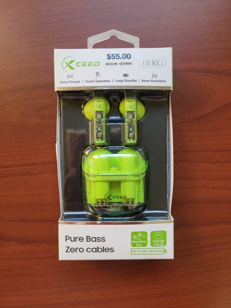 Xceed wireless Bluetooth earbuds [ Green ], Audio, Earphones on Carousell