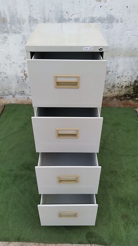 Y23D Almari Laci Besi 4 Tier Metal Drawer Iron Cabinet Grey, Furniture ...