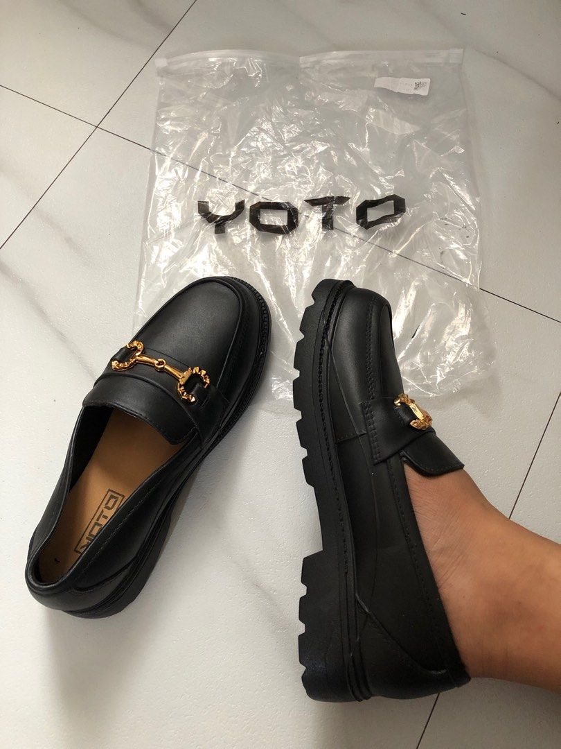 Yoto loafers Black shoes, Women's Fashion, Footwear, Loafers on Carousell