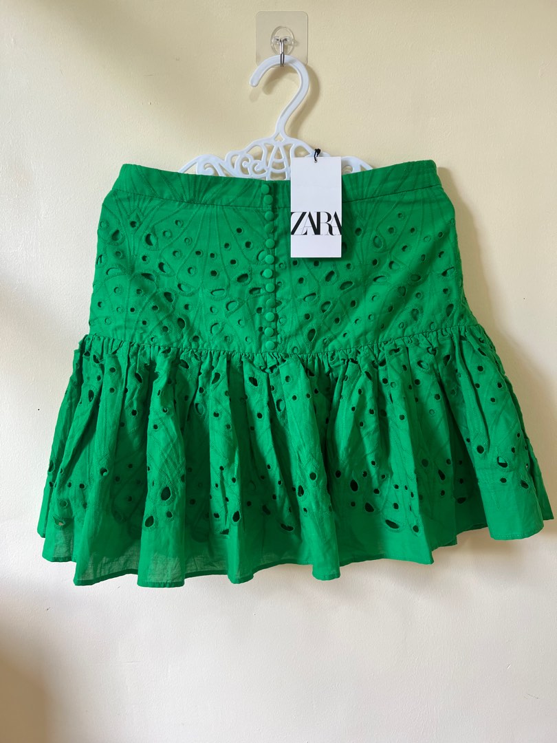 Zara eyelet skirt, Women's Fashion, Bottoms, Skirts on Carousell