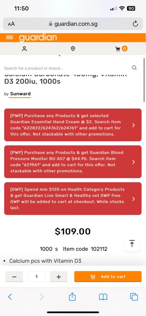 34x10 Sunward Sun Cal-D Tablets Calcium Carbonate 450mg, Vitamin D3 ...