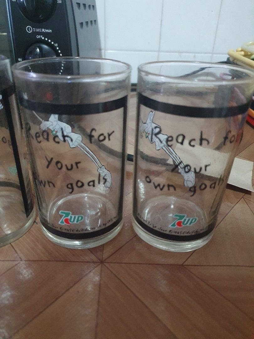 5 pcs of Fido Dido Glass Cups, Furniture & Home Living, Kitchenware ...