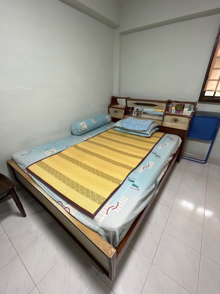 60s Vintage bed frame teak, Furniture & Home Living, Furniture, Bed ...