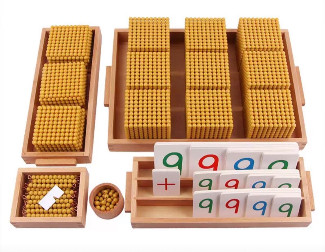 蒙特梭利 數學教具-完整版 十進位法 及 銀行遊戲, 興趣及遊戲, 玩具 & 遊戲類 - Carousell