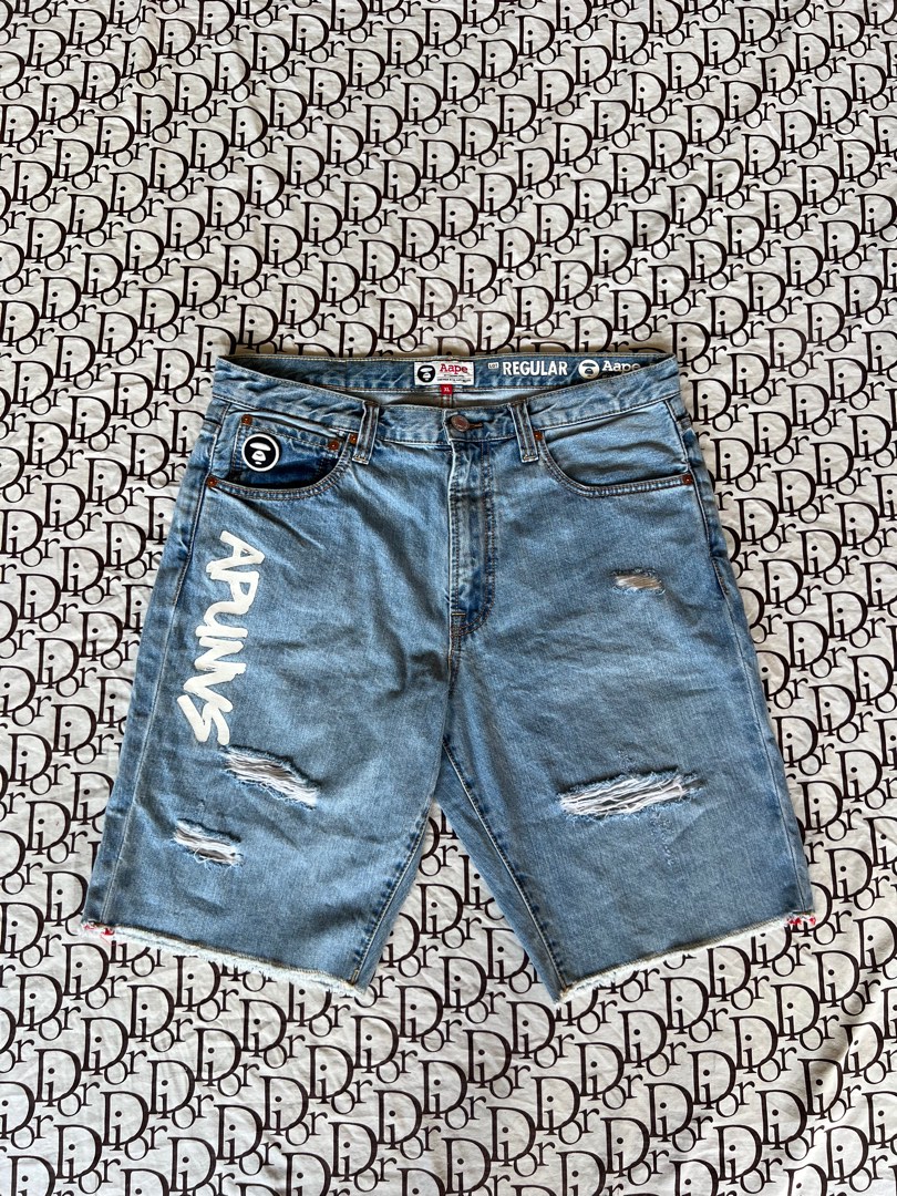 Aape by A Bathing Ape Jorts, Men's Fashion, Bottoms, Shorts on Carousell