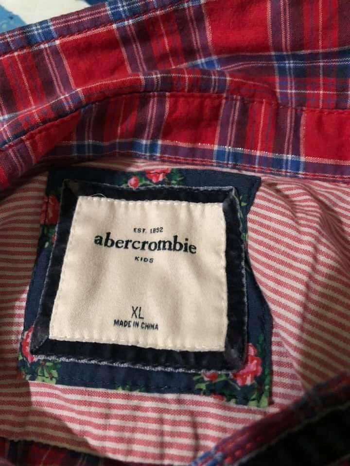 ABERCROMBIE red checkered polo blouse. XL, Women's Fashion, Tops ...