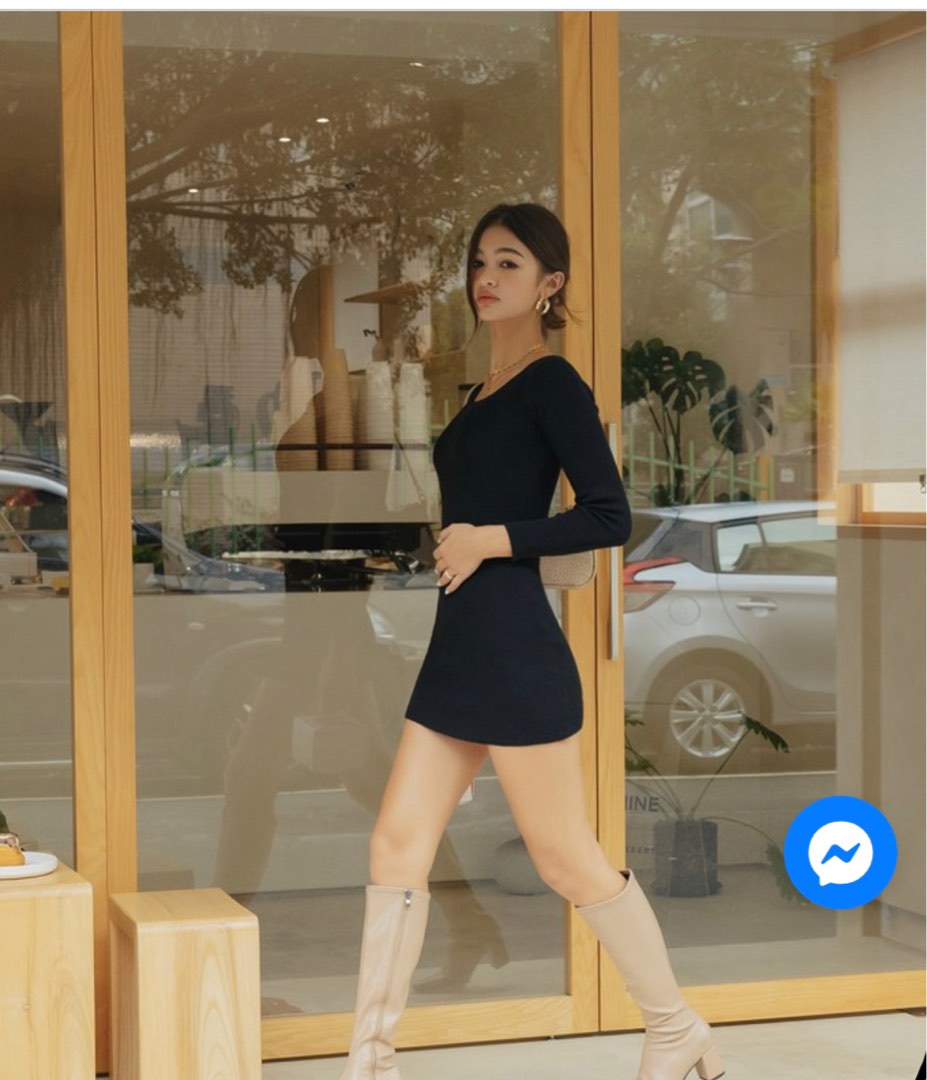 Airspace 2Way Cross Knot Knit Dress, Women's Fashion, Dresses & Sets, Dresses on Carousell