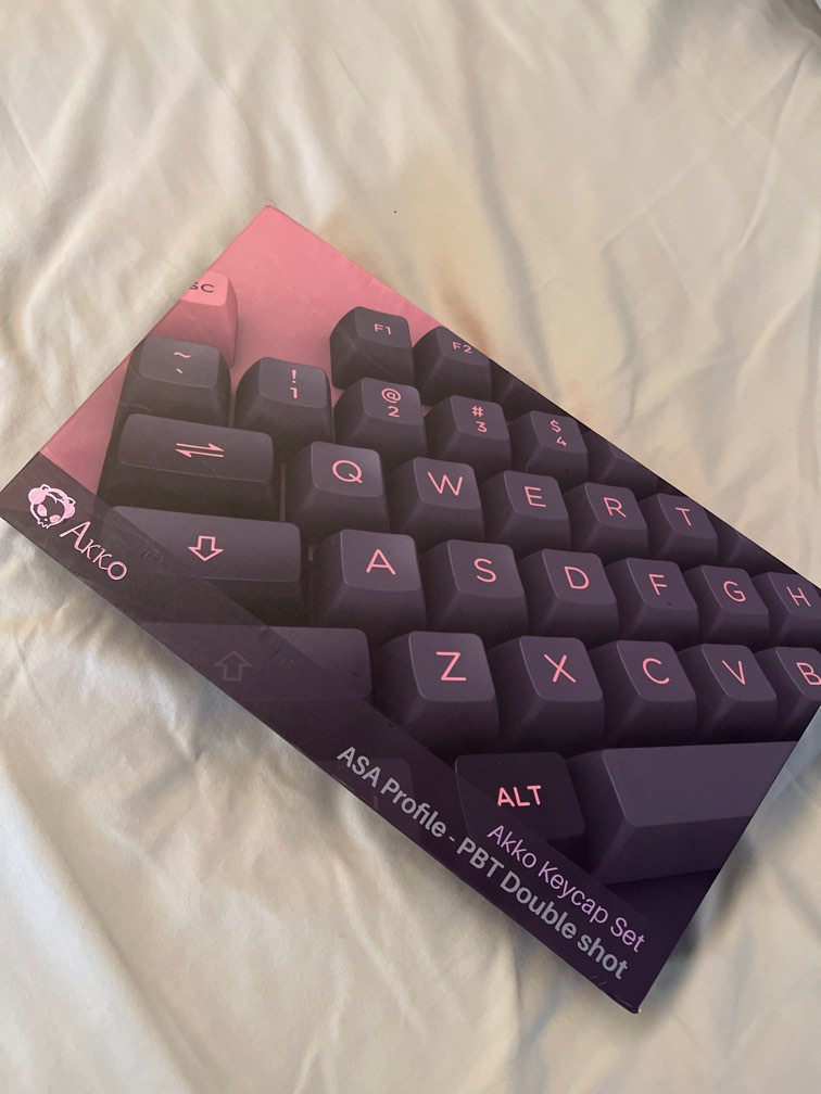 Akko ASA Profile Black & Pink Keycap Set, Computers & Tech, Parts ...