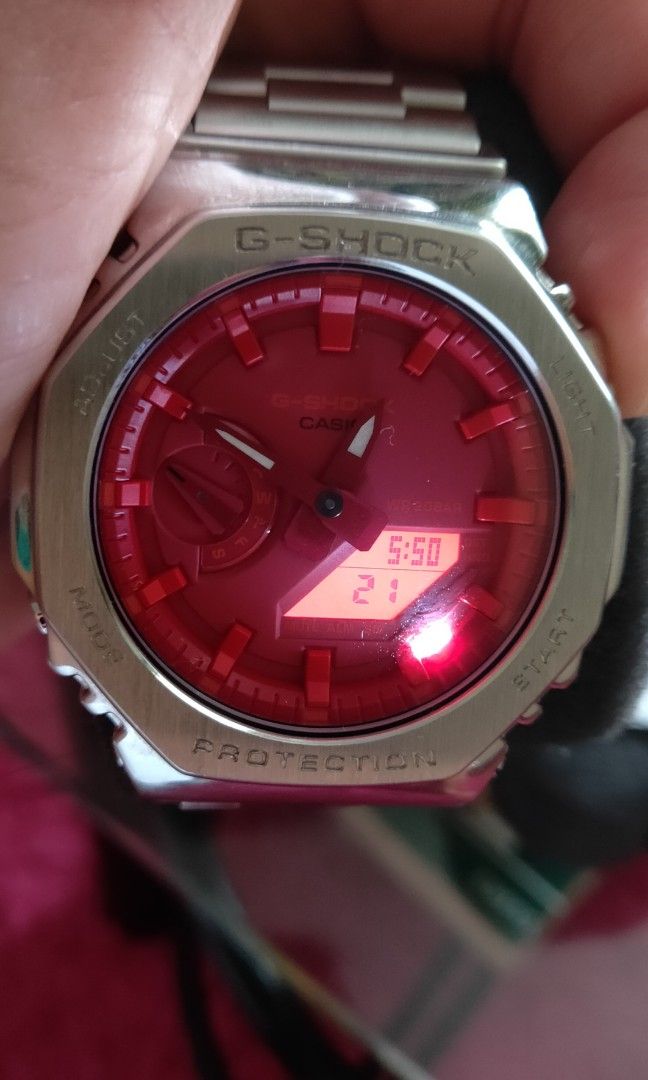 As Pack Gshock GM100 & GA2100 casioak silver mod. As new and complete ...