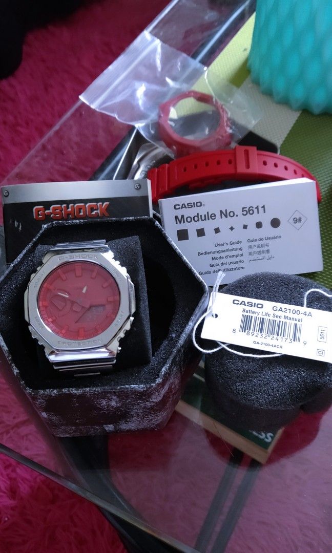 As Pack Gshock GM100 & GA2100 casioak silver mod. As new and complete ...