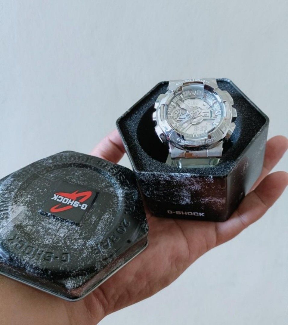 As Pack Gshock GM100 & GA2100 casioak silver mod. As new and complete ...