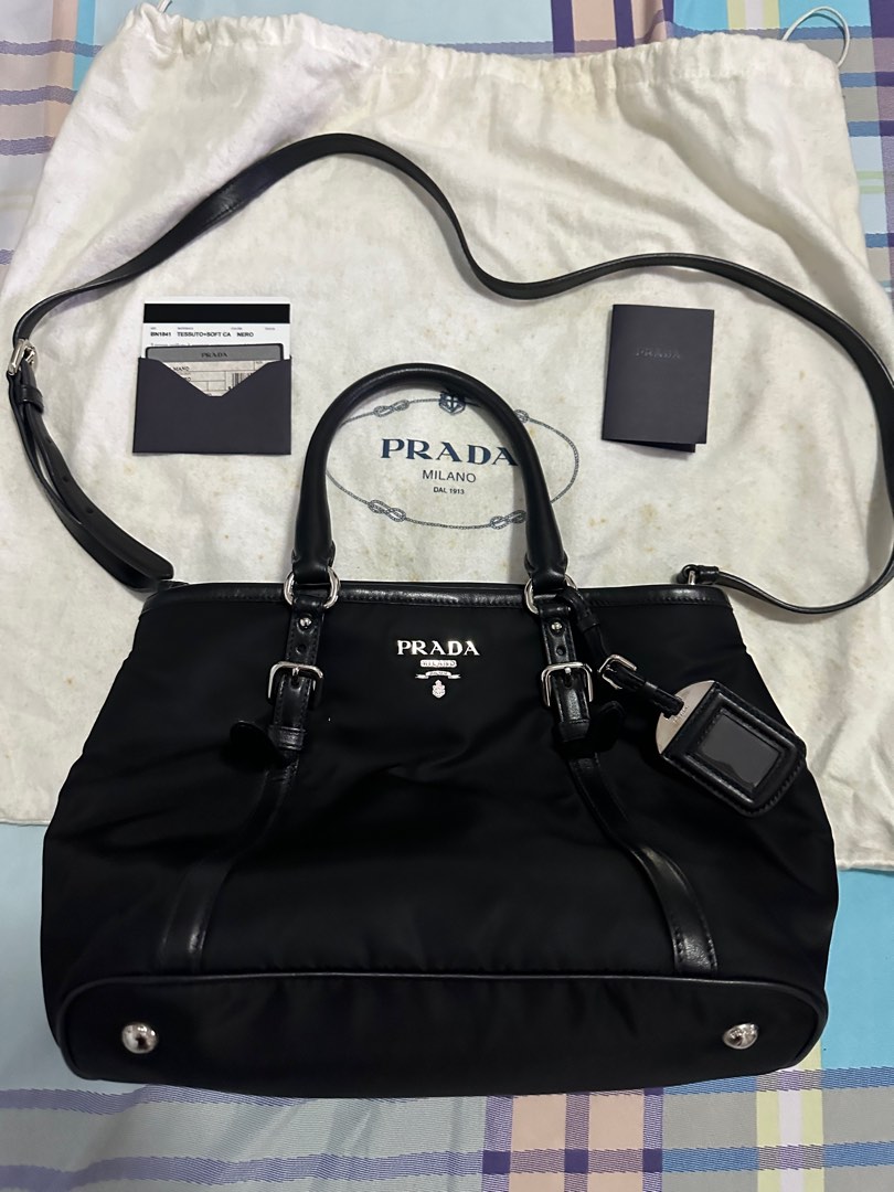 Authentic Prada 2 way tote and sling bag, Luxury, Bags & Wallets on Carousell