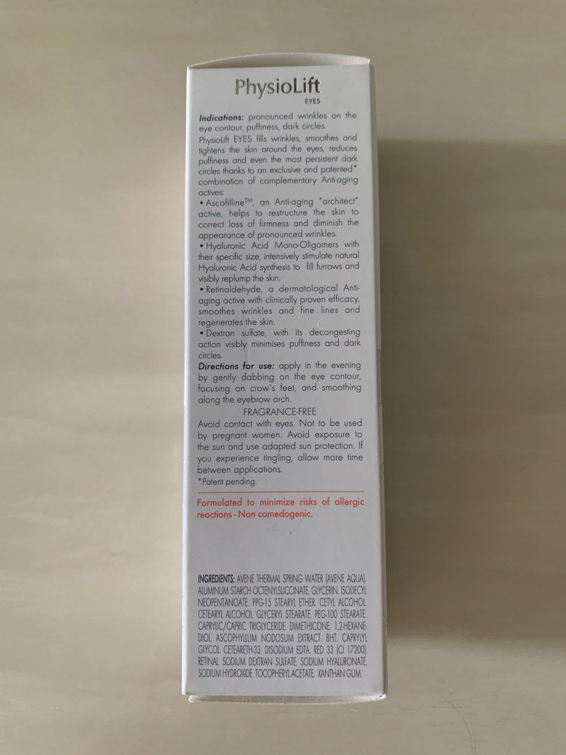 Avene PhysioLift Eyes, Beauty & Personal Care, Face, Face Care on Carousell