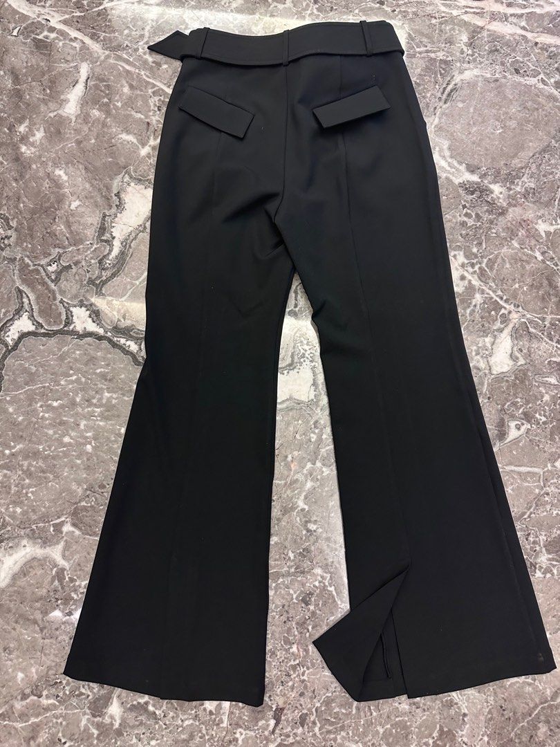 Belted Back Bottom Split Pants, Fesyen Wanita, Pakaian Wanita, Bawahan ...